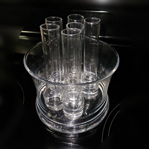 Kitchen | Vintage Vodka Chiller Serving 7piece Set 6 Test Tube Shot ...